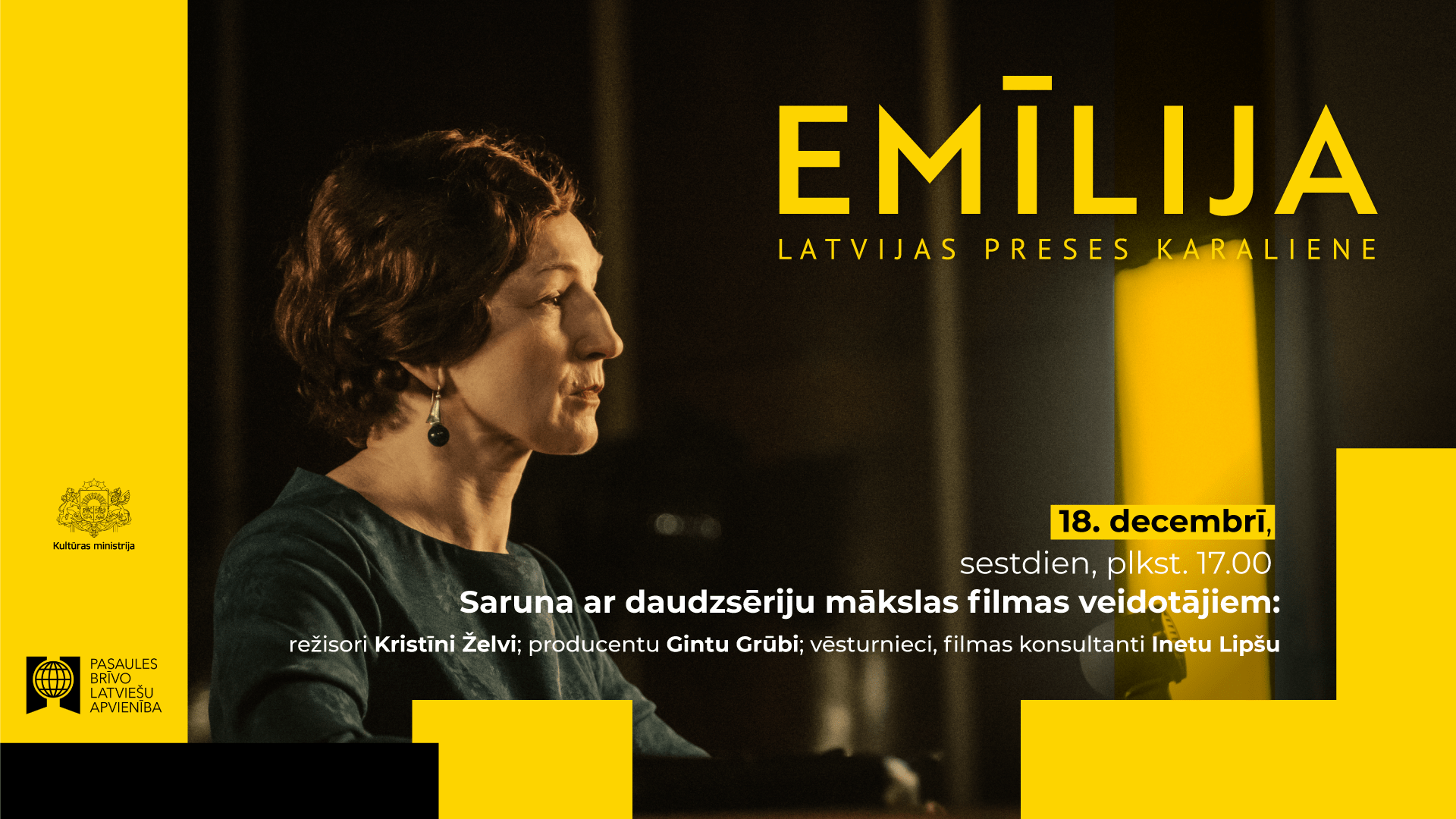 Notiks tiešsaistes saruna ar daudzsēriju filmas “Emīlija. Latvijas ...